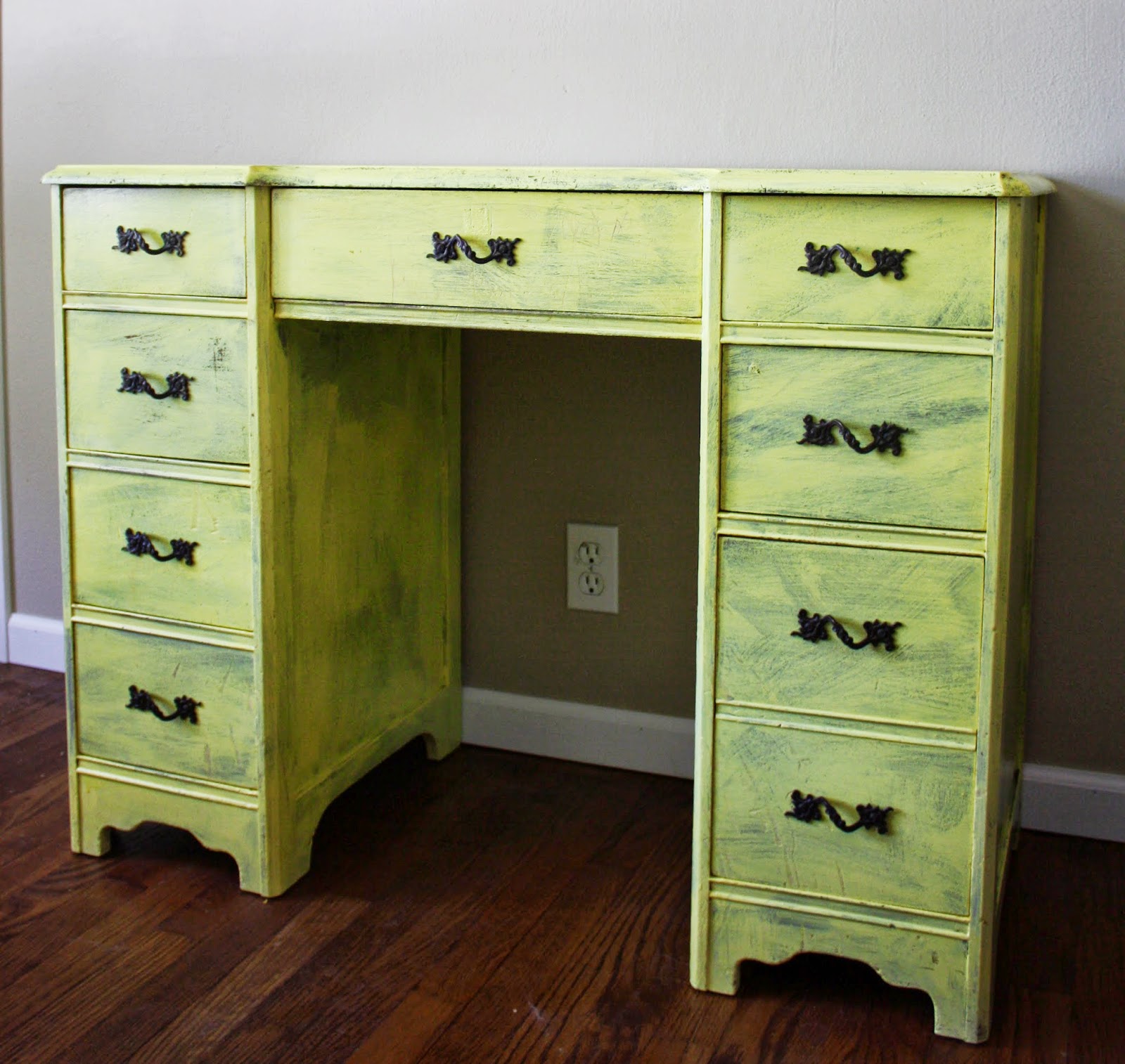 The Junk Nest: Messy Yellow Desk