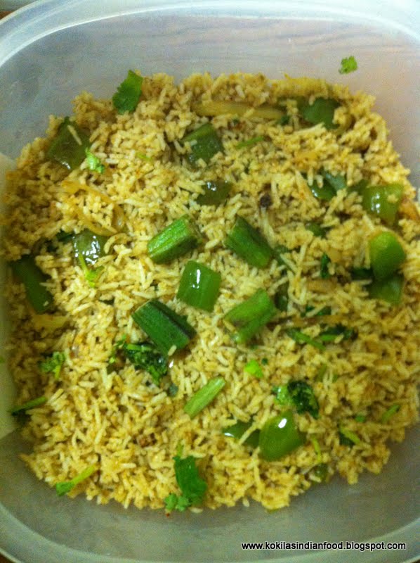 Foodies Nest: OKRA MIXED RICE / LADIES FINGER MIXED RICE