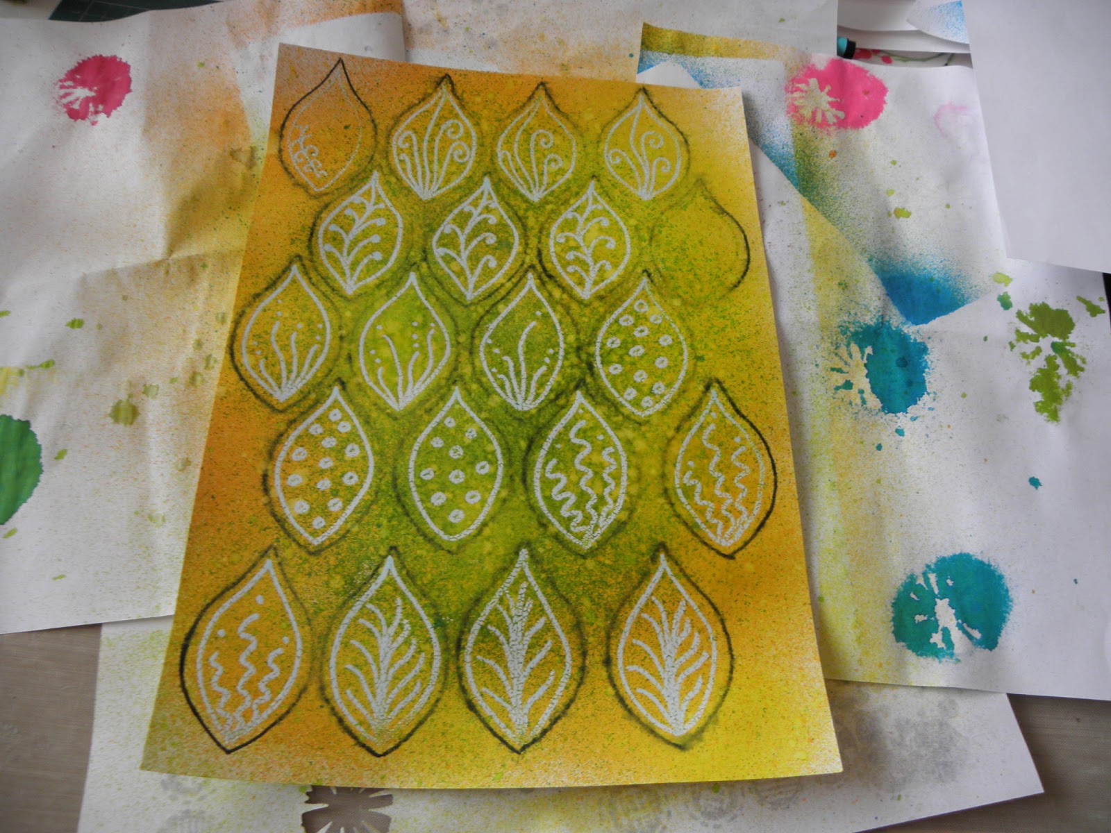 Maisie Moonshine's: Faux Batik (resist) Technique - Tutorial Part 2