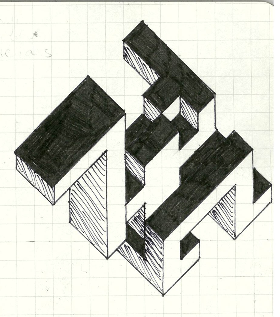 Lillian Xiao: EXP2: 18 Sketch Axonometrics