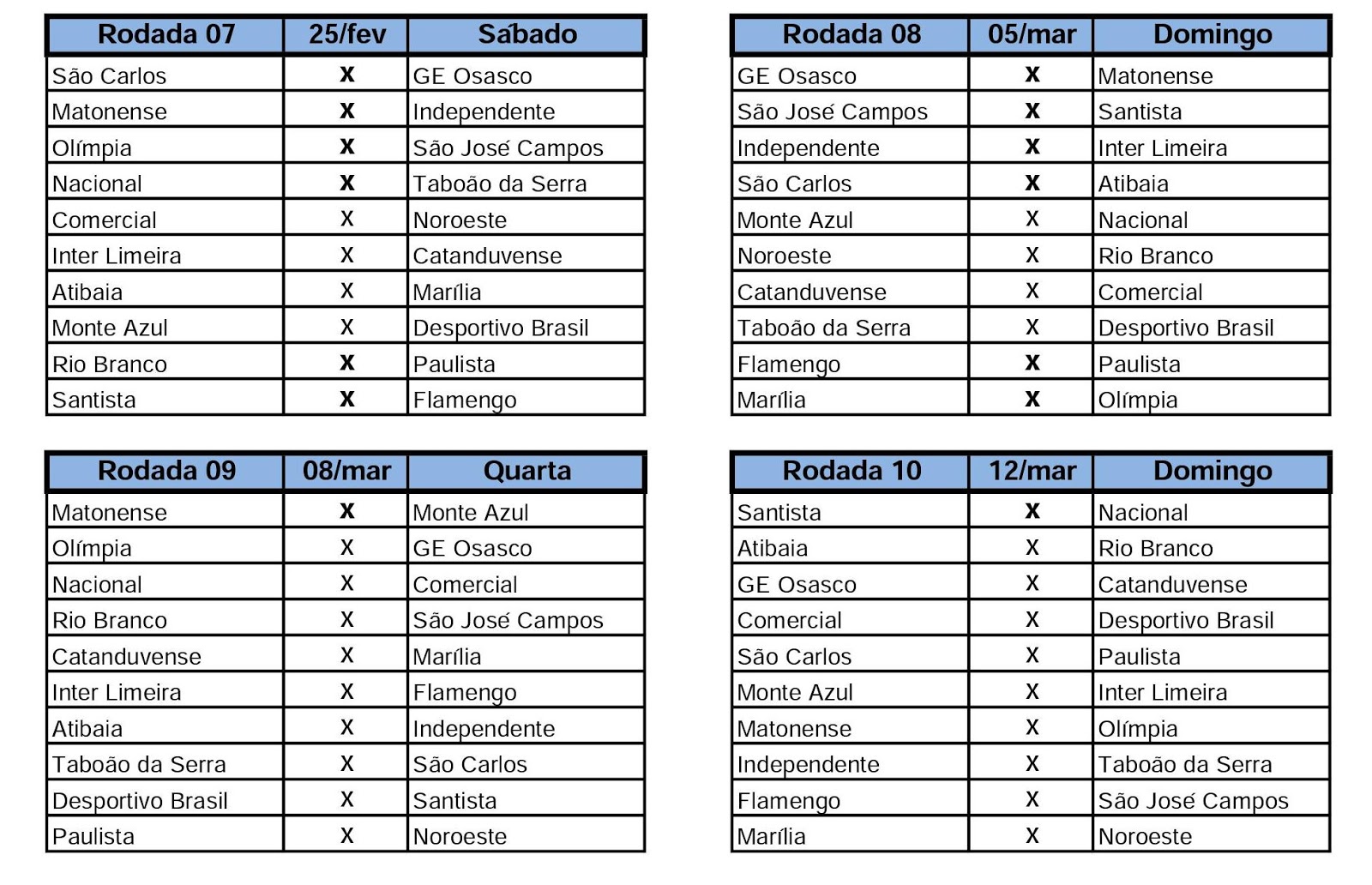 FPF divulga tabela a tabela da Série A-3. Galo estreia contra a Inter ...