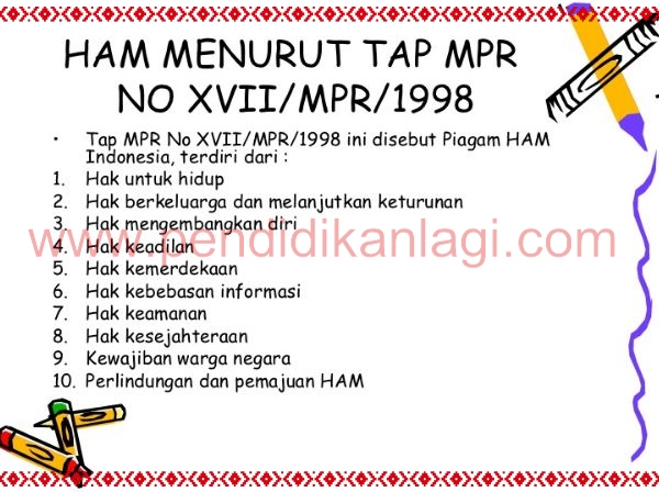 Pengaturan HAM dalam Ketetapan MPR Nomor XVII/MPR/1998