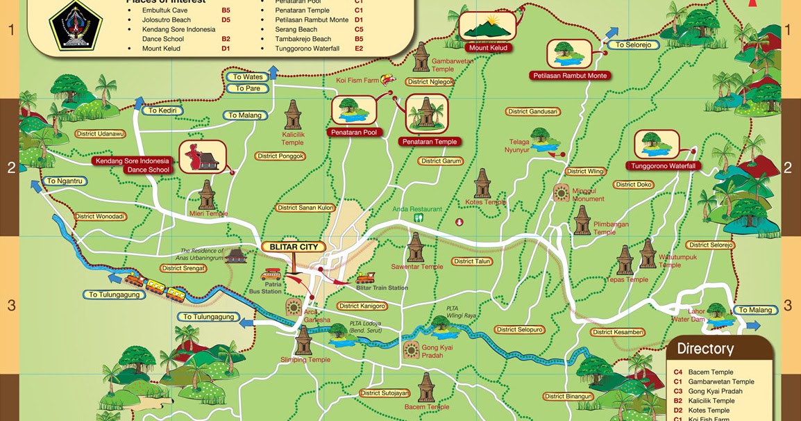 > Peta Lengkap Indonesia: Peta Wisata Kabupaten Blitar