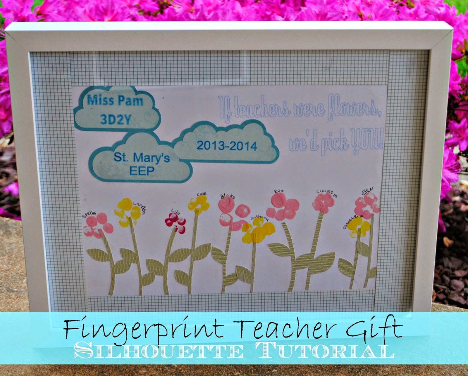 DIY End of the Year Teacher Gift: Fingerprint Art Meets Silhouette ...
