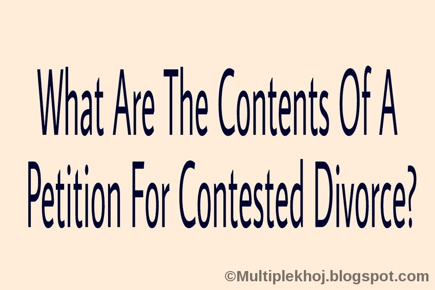 Divorce Papers - What Are The Contents Of A Petition For Contested ...