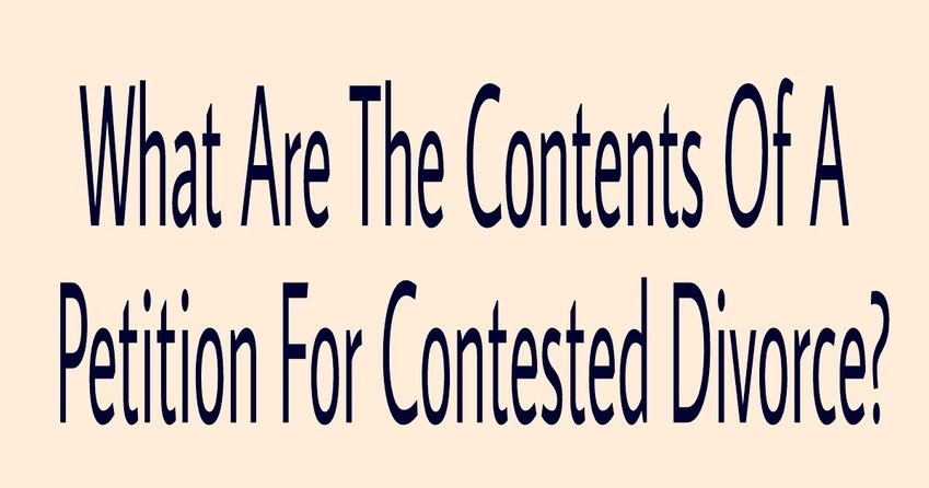 Divorce Papers - What Are The Contents Of A Petition For Contested ...