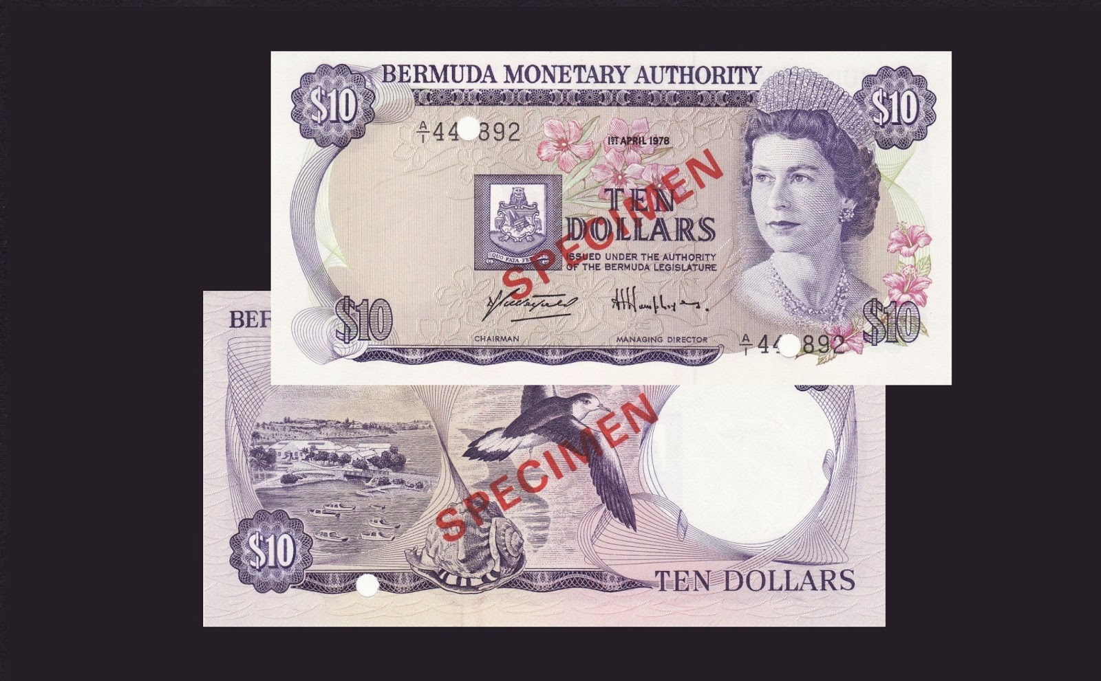 COLLECTORBOX - World banknotes and coins: Bermuda 1978-1984 SPECIMEN ...