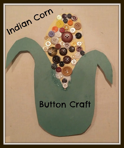 Fall Crafts: Indian Corn Button Craft | TJ Homeschooling