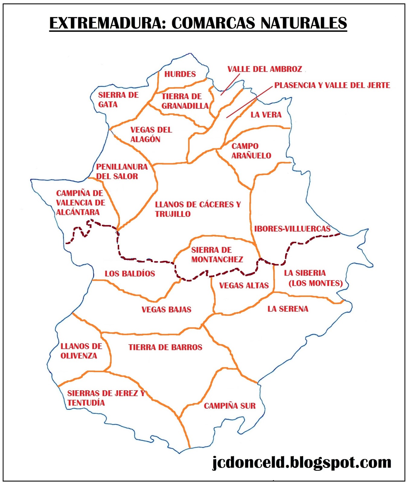 Atlas geográfico Extremadura