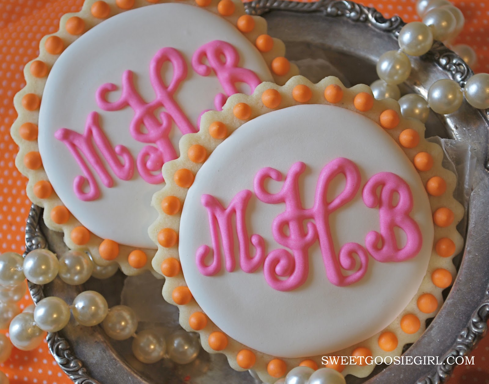 Sweet Goosie Girl: Monogram Script Cookies