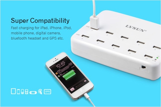 10 Ports Universal USB AC Charger