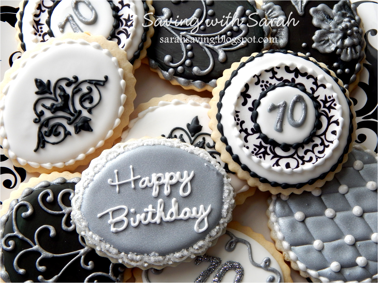 Sweet Treats by Sarah: Black, Silver and White Cookies