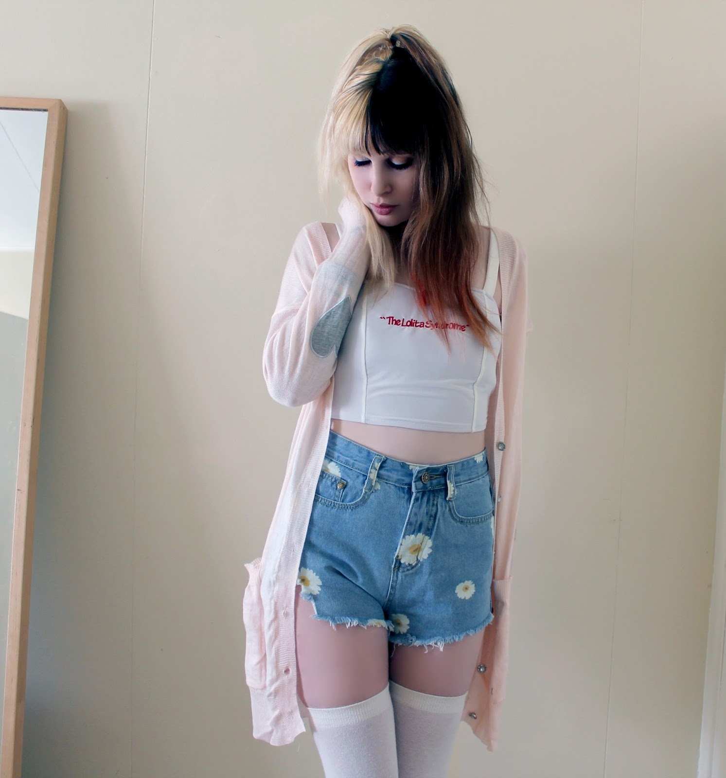 Monsterthigh Shein Blue Daisy Print Denim Shorts