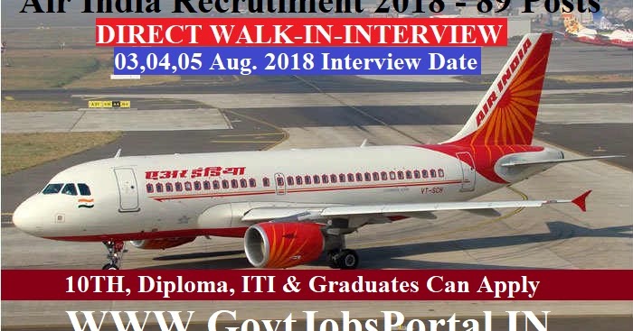 Air India Recruitment - Air India Career Making Walk-IN-Interview 2018