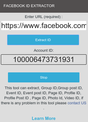 Facebook ID Extraction Tool ~ tripiHow