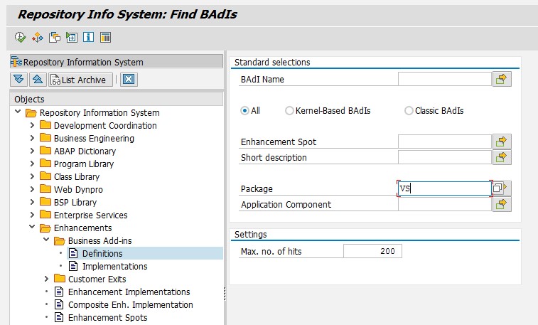 Sap Abap Technical Information Badi Searching Techniques