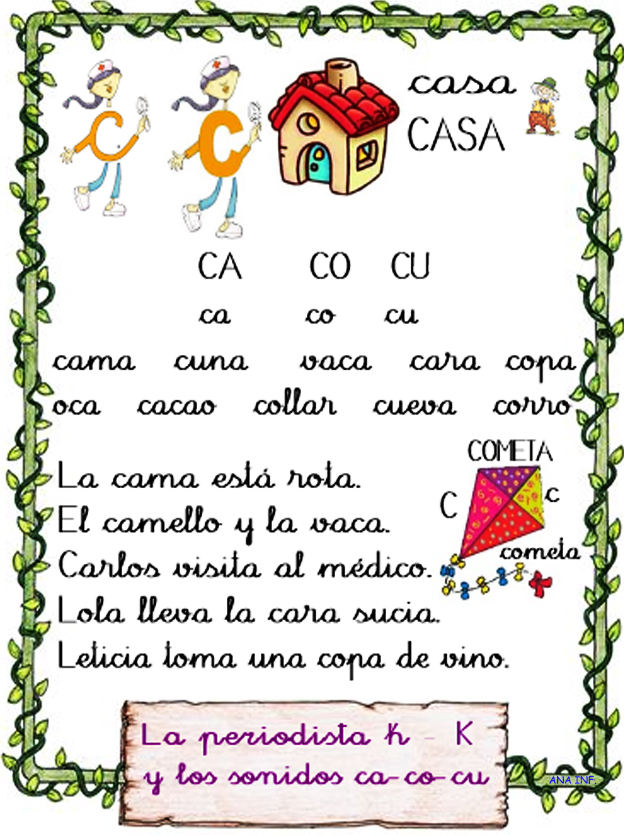 Primer Grado Oraciones Con Ca Co Cu at Billy Dendy blog