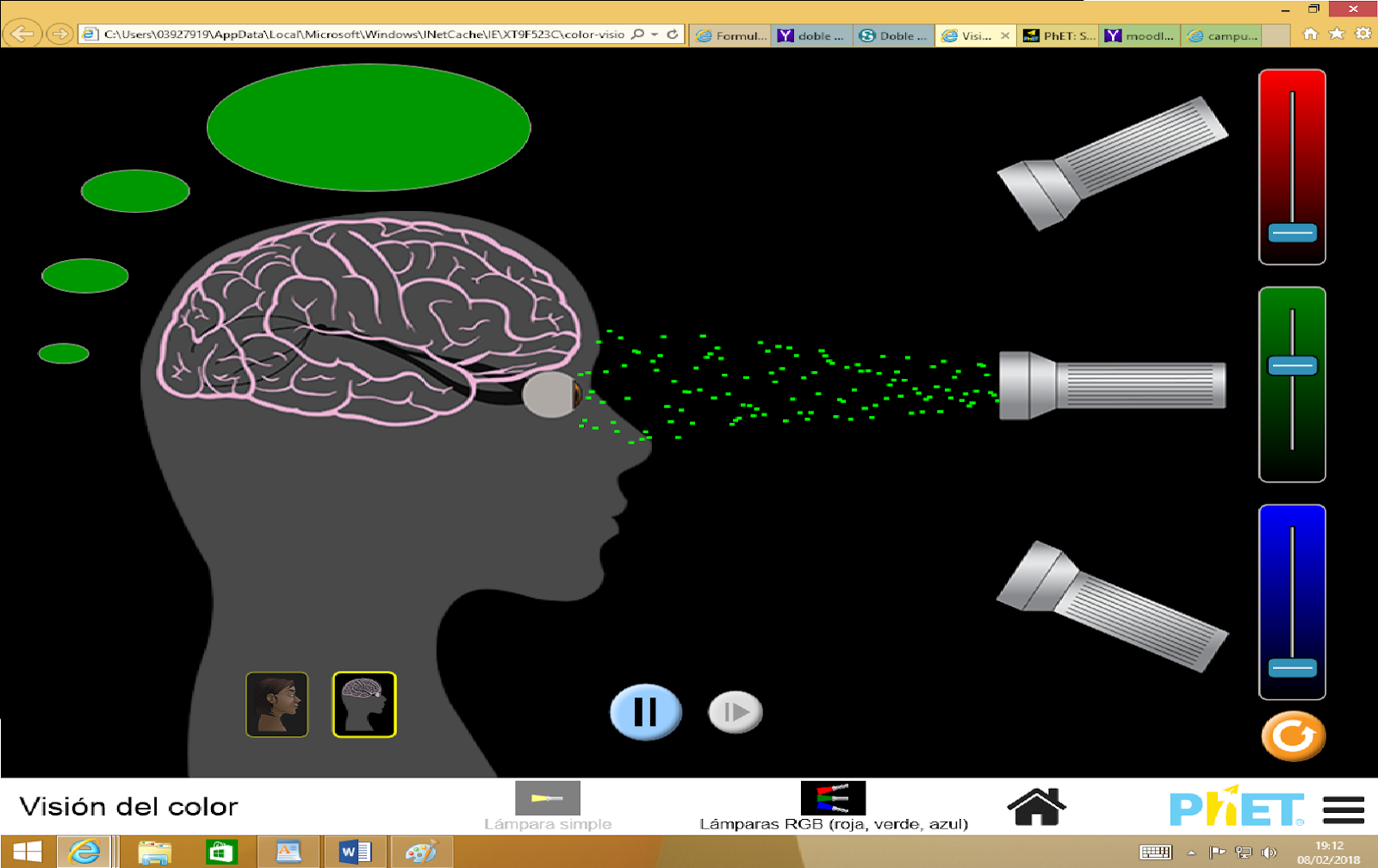 1ª Simulación PhET: Visión del color ~ Cuaderno de TICE