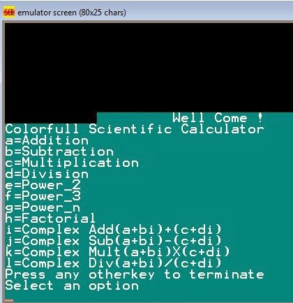 8086 Assembly Language: Colorful Scientific Calculator