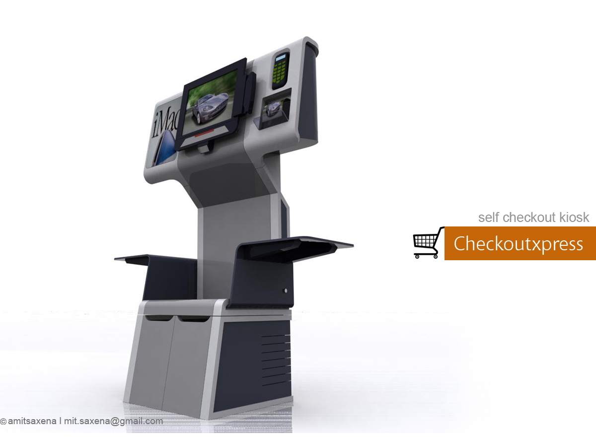 retail design: Checkoutxpress, self checkout kiosk for the US market, 2006