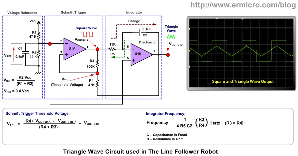 Project Circuits: Line follwer robot using LM324