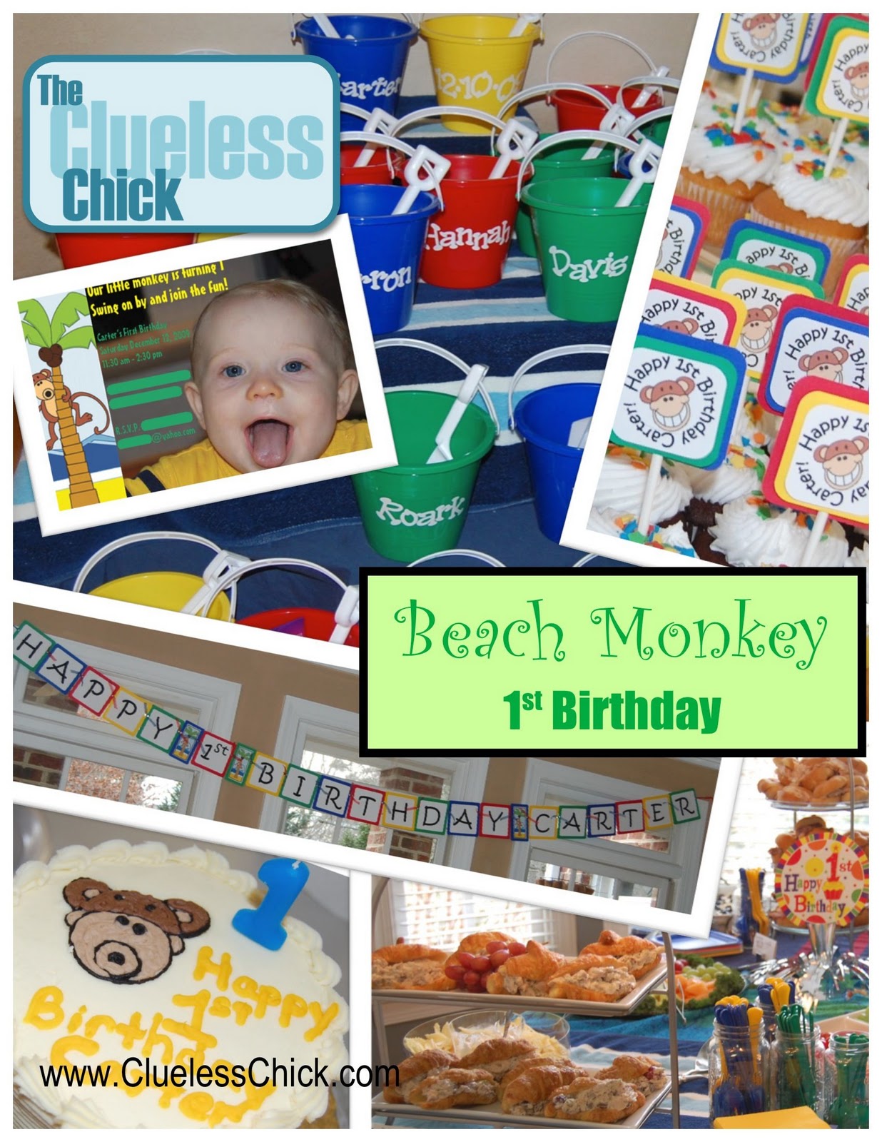 The Clueless Chick: Beach Monkey 1st Birthday Party