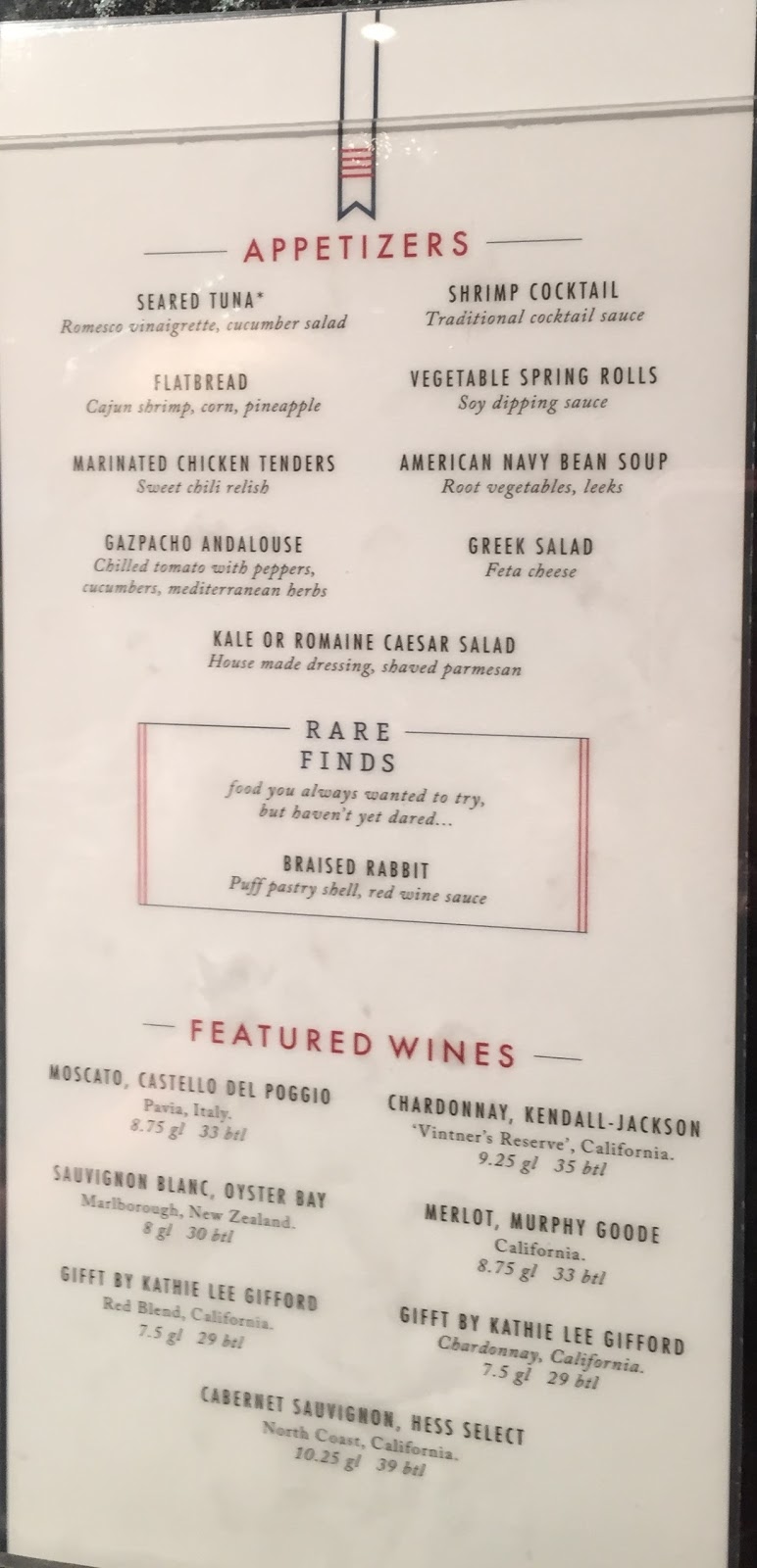 CRUISE LIKE A DAVIS : American Table Menu Review- Kellie