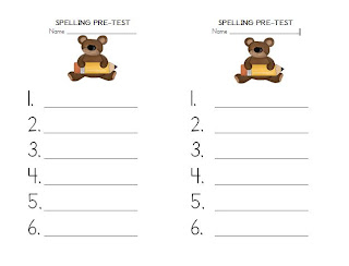 Classroom Freebies Too: Spelling Test Forms and Lists!