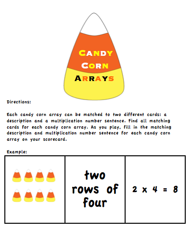 Third Grade Treasures: Candy Corn Arrays