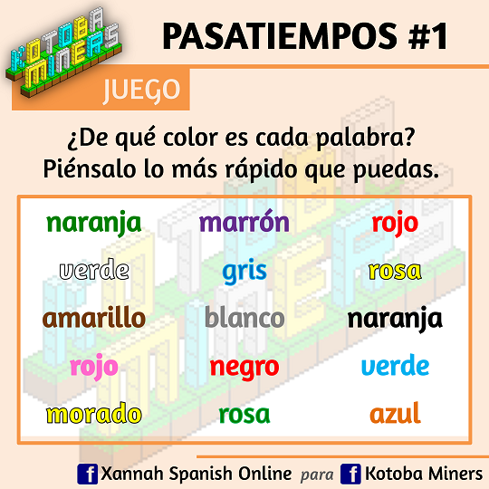 Xannah Spanish Online: Pasatiempos #1: juego