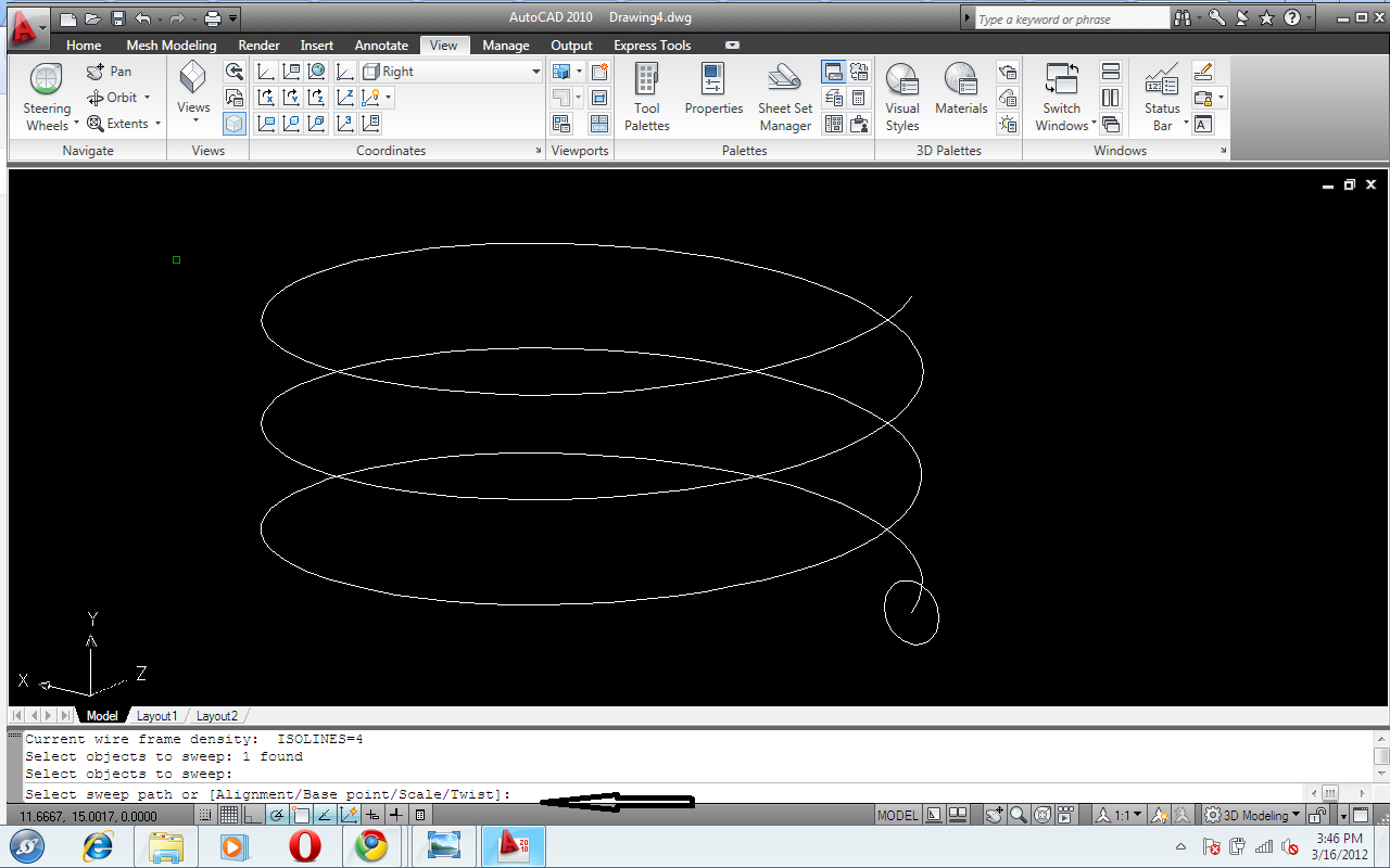 Auto CAD Tricks: How to 3d spring using autocad