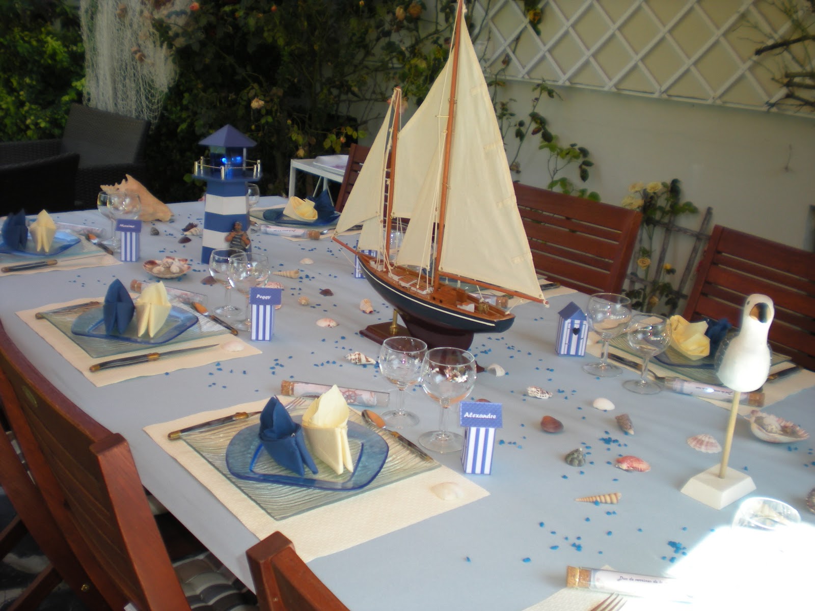 Déco de table à thèmes: Décoration sur le thème de "la mer".....