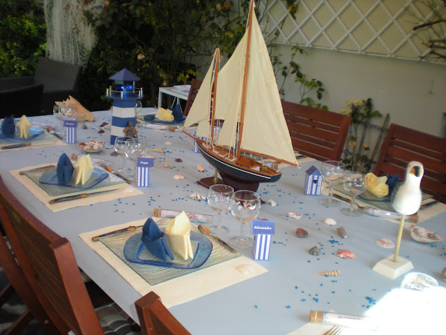 Déco de table à thèmes: Décoration sur le thème de "la mer".....
