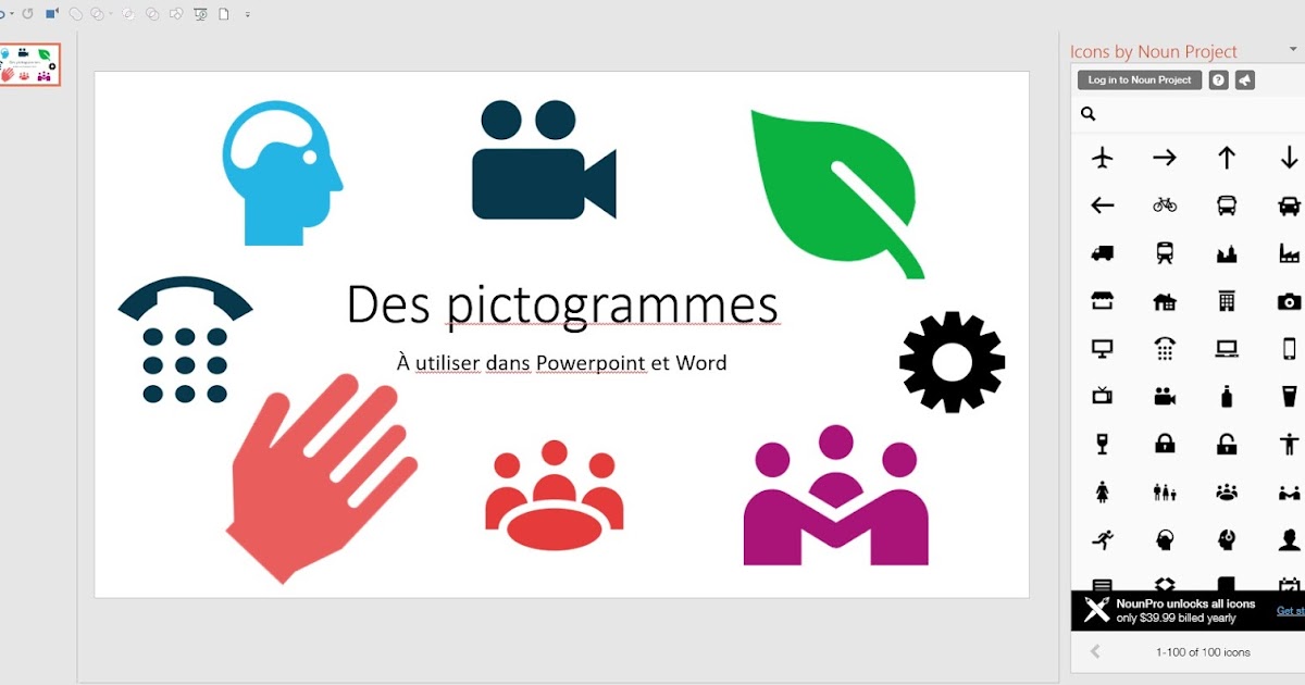 The Noun Project intégré dans Word et Powerpoint