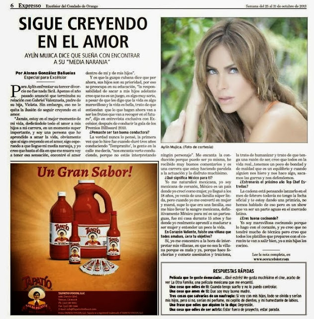 Aylín Mujica Magazine Photoshoot For Excelsior Magazine October 2013 ...