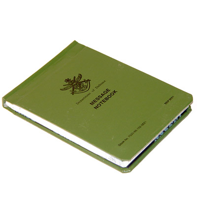 Webbingbabel: Australian Army (ADF) Field Message Notebook