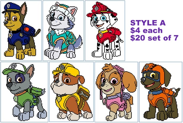 EASY PATTERNS: PAW Patrol cross-stitch pattern