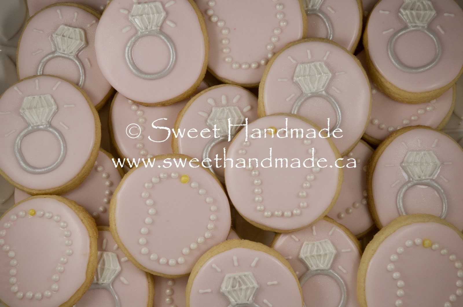 Sweet Handmade Cookies: Bridal Shower Cookies - Diamonds and Pearls