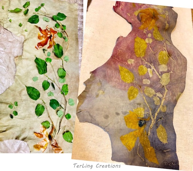 Terrie ~.~ smiling.....: Various botanical natural prints experiments ...