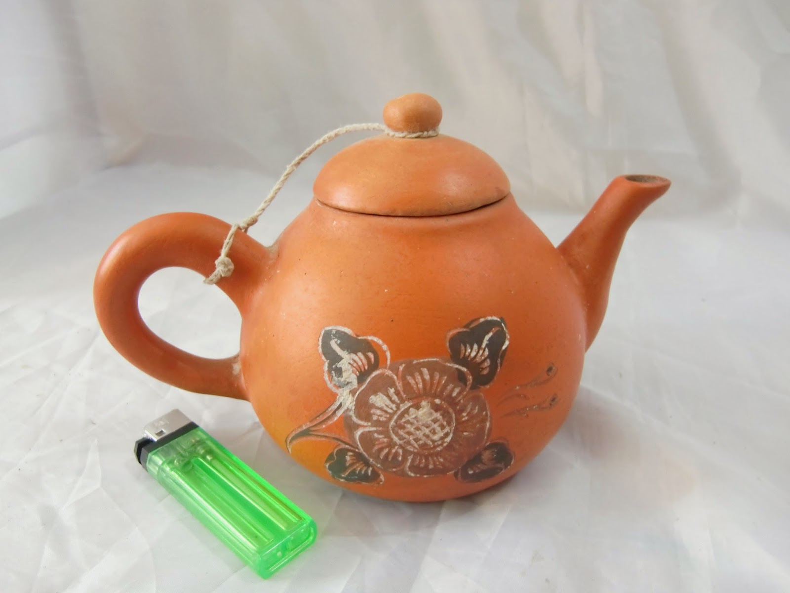 CILEGON ANTIK: Teko Tembikar Motif Kembang Lukis