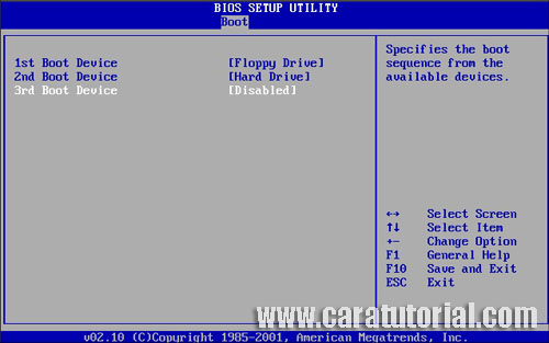 Cara Tutorial Setting BIOS Agar Booting dari CD/DVD ROM - caratutorial.com