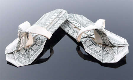 origami money sandal 3D ~ origami instructions art and craft ideas