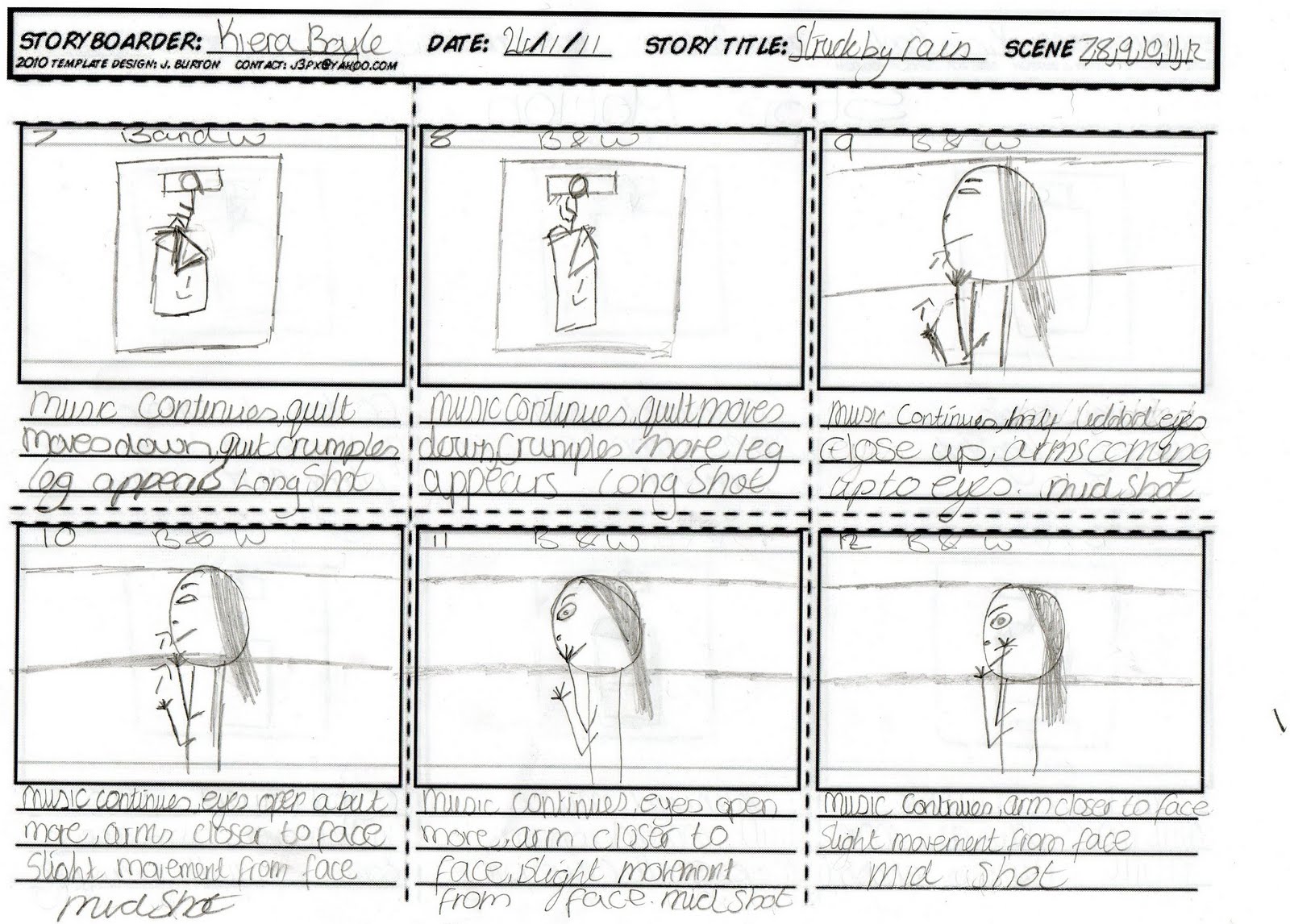 AS Media Studies Kiera Boyle: Title Sequence Storyboard 1
