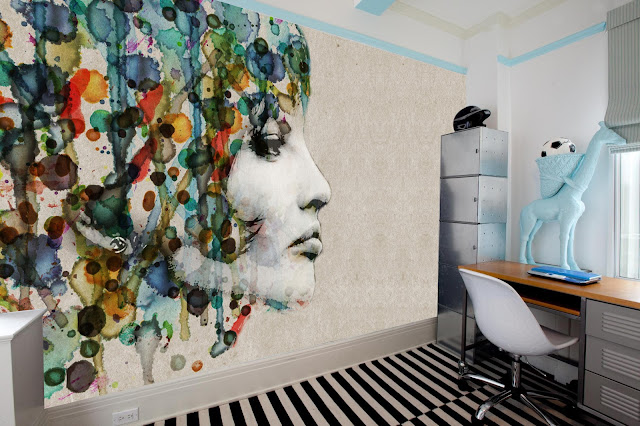 Graphics: Lady Face art wall Design for Room