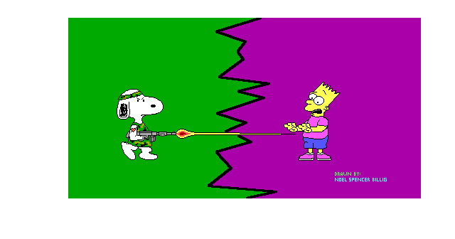 Snoopy kills Bart Simpson