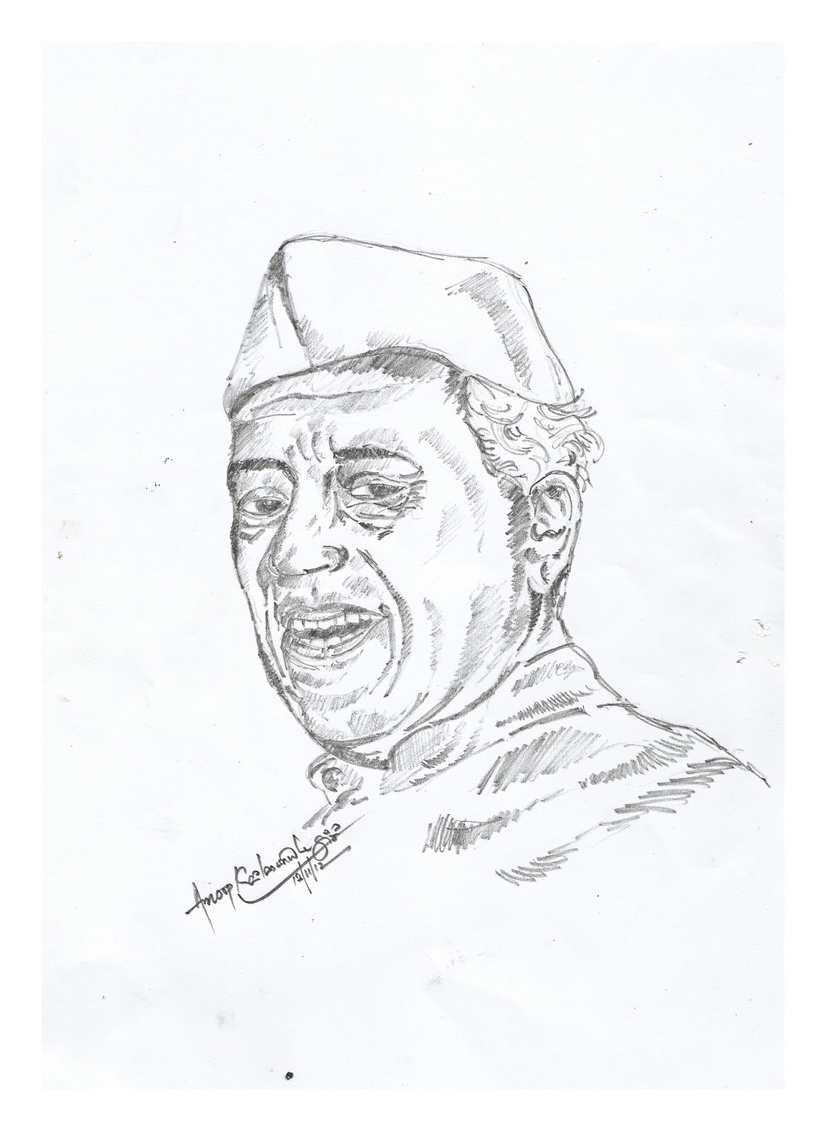 Jawaharlal Nehru Sketch Sketch Coloring Page