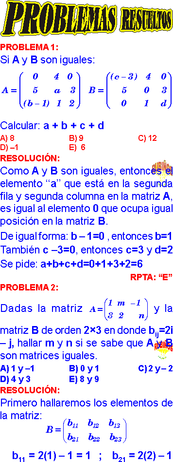 MATRICES EJERCICIOS RESUELTOS PDF