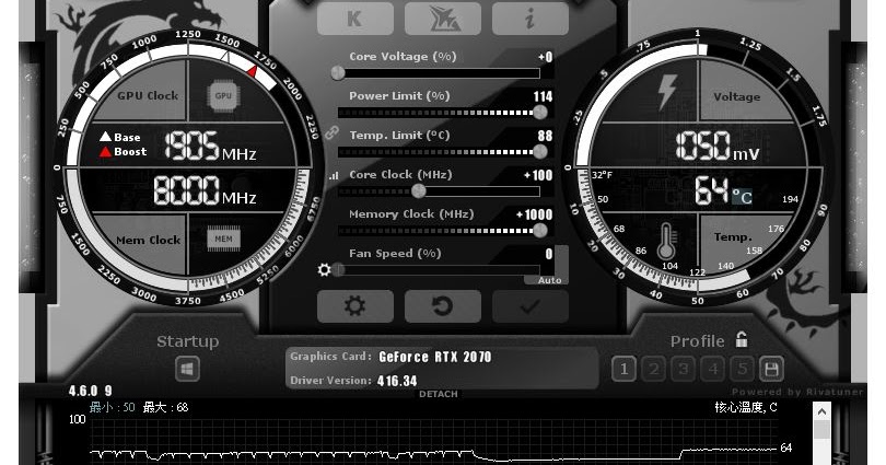 【測試】MSI RTX2070 ARMOR 8G 超頻 + MSI afterburner OC scanner 試用