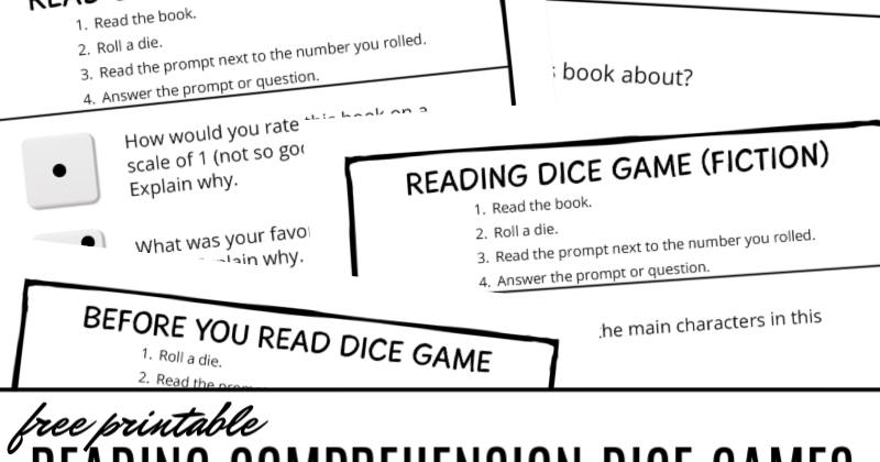 Free Printable Reading Comprehension Dice Games | And Next Comes L ...