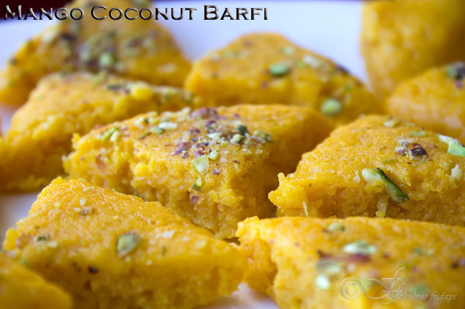 fabulous fridays: Mango coconut barfi